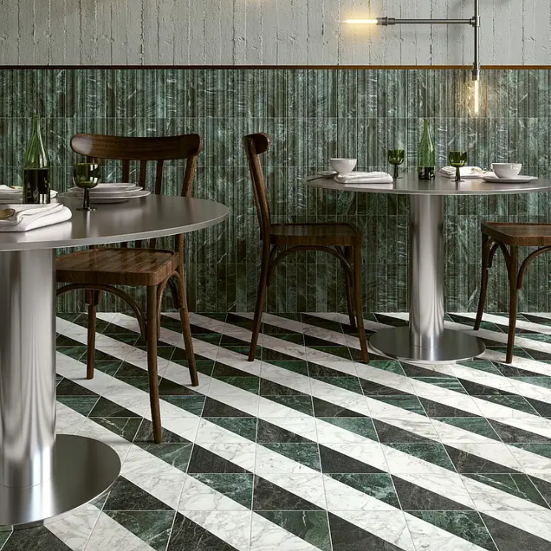 Dandy Flag Geometric Marble Effect Porcelain Wall and Floor Tile ...